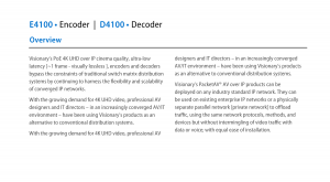 E4100 Encoder & Decoder – Visionary Solutions