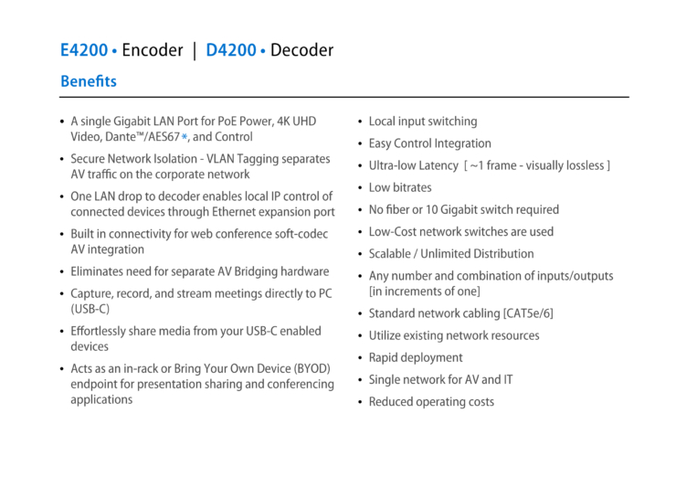 E4200 Encoder & Decoder – Visionary Solutions