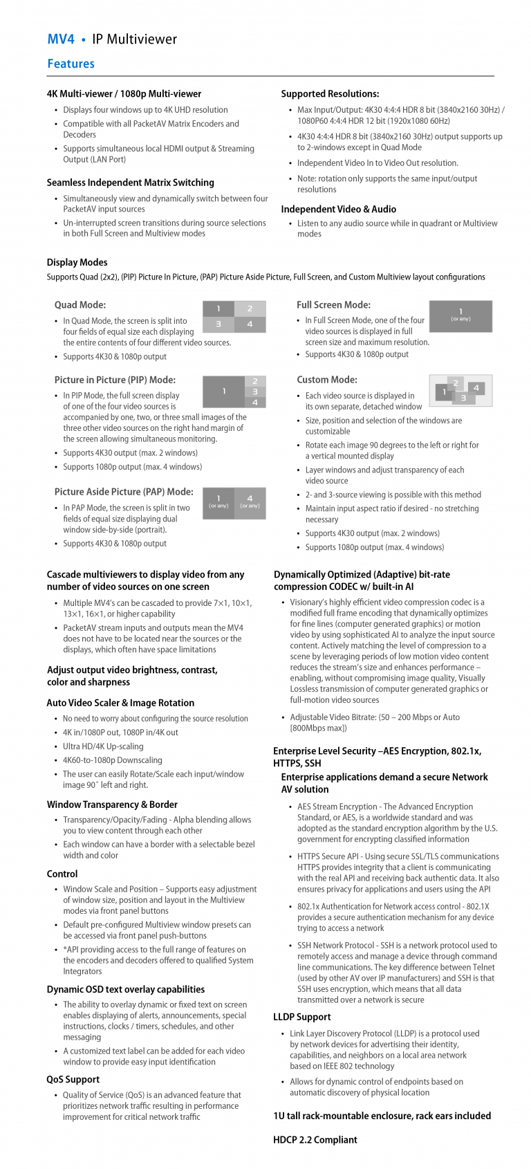 MV4 IP Multiviewer – Visionary Solutions