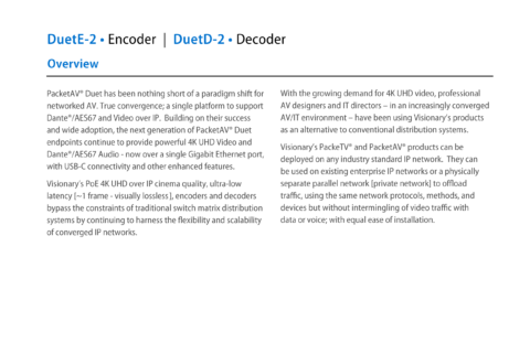 Duet-2 Encoder & Decoder – Visionary Solutions