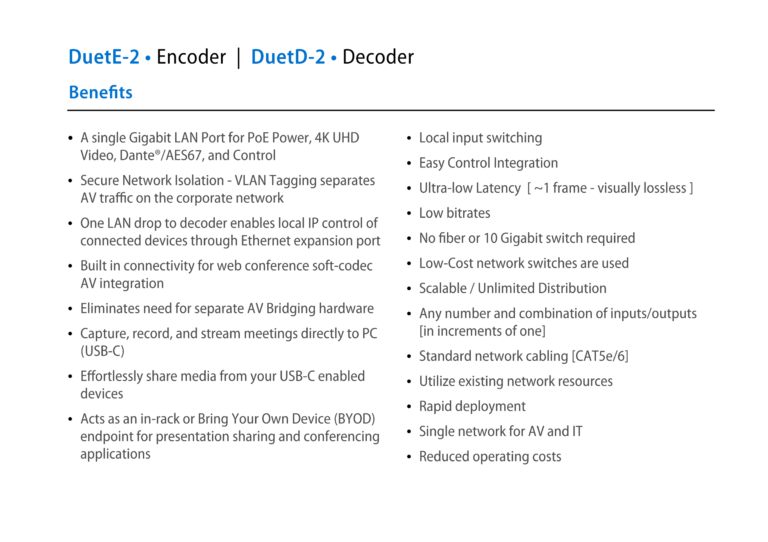 Duet-2 Encoder & Decoder – Visionary Solutions