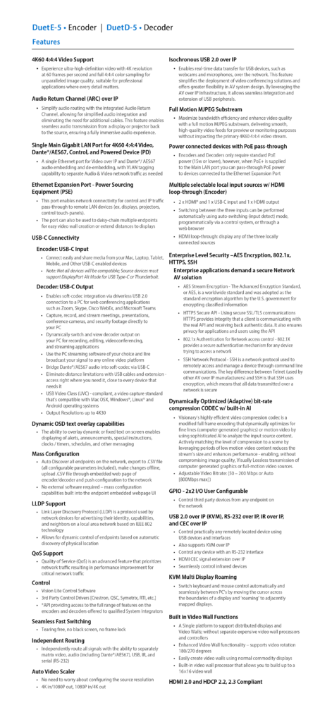 Duet-5 Encoder & Decoder – Visionary Solutions