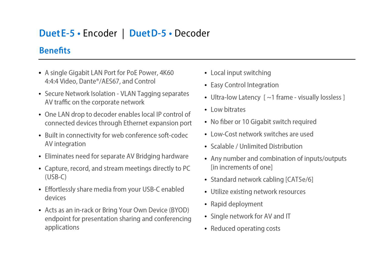 Duet-5 Encoder & Decoder – Visionary Solutions